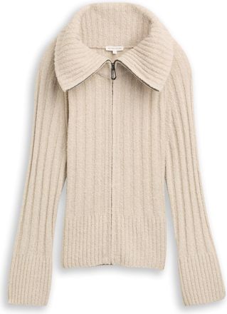 Tom Tailor Damen 1049135 Cardigan Mit Troyer-Kragen, 36844 - Sand Stone Beige Melange, L EU