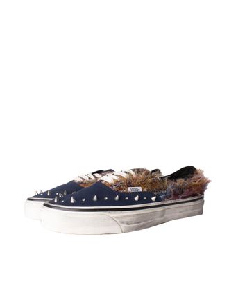 Vans Womens Sneakers Authentic 44 Mohair Blue Blue-Multicolour Majority Textile With Leather Trainers Blue/multicolour