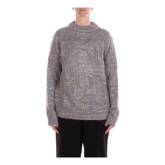 Blugirl Femme, Pulls, Gris, Taille: 40 FR Pull en Laine Mélangée Lurex