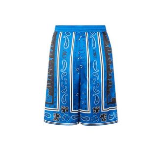 Off-white bedruckte Shorts in Blau