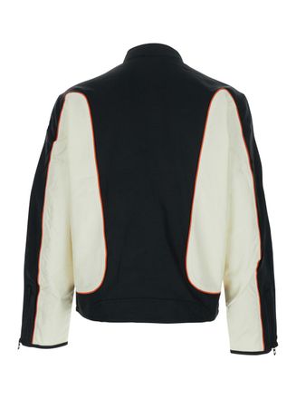 Diesel Mens Jacket J-Blink-Wrd White-Black Polyamide Coat White/black