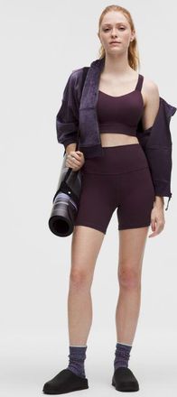 lululemon Align Shorts mit hohem Bund f&uuml;r Frauen - 15 cm - Gr&ouml;&szlig;e 10 in Black Plum