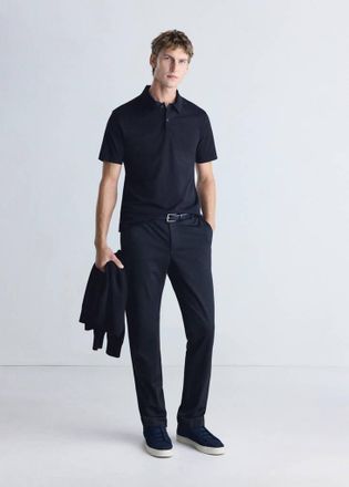 Mango Slim-Fit-Hose aus Wollmischung, w&auml;rmeregulierend marineblau - Herren - 38 - MANGO MAN