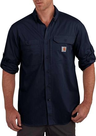 Carhartt Work in Progress Herren Force Ridgefield Langarm (Normale Gr&ouml;&szlig;en) Button-Down-Shirt, Marineblau, XX-Large