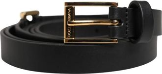 Dolce & Gabbana Homme, Accessoires, Noir, Taille: ONE Size Leather Classic Metal Buckle Belt