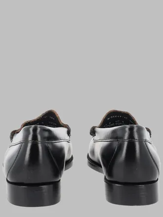 G.H. Bass & Co. Leopard-Print Calf Leather Loafer - Black