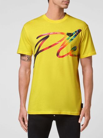 Philipp Plein T-shirt en jersey &agrave; manches courtes avec logo imprim&eacute; contrastant