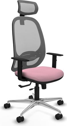 Piqueras y Crespo Schreibtischstuhl Rosa Cilanco mit 1D-Armen, h&ouml;henverstellbare Lendenwirbelst&uuml;tze und h&ouml;henverstellbares Kopfteil und Neigungsverstellung. Ausgestatte