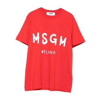 Msgm Msgm, Femme, Tops, Rouge, Taille: 36 FR Milano Graphic T-Shirt