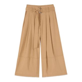 Oltre Gek&uuml;rzte Palazzo-Hose aus Modal-Mischgewebe - - Trousers - Damen - Beige - 3XL