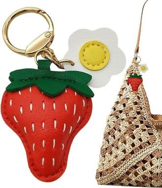Generico Porte-cl&eacute;s en forme de fraise - Sac mignon avec fraise - Accessoires pour femme jeune fille cadeau amie soeur &eacute;pouse petite amie