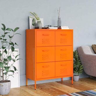 vidaXL Armoire à tiroirs Orange 80x35x101,5 cm Acier - Vidaxl