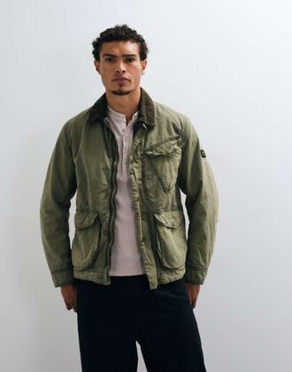 Barbour Drifter Winter gewachste Jacke in Olivgr&uuml;n