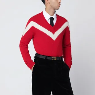 Valentino Roter Pullover mit Vlogo auf Schleife