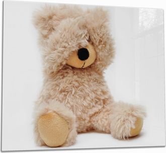 Wallario Herdabdeckplatte/Spritzschutz aus Glas, 1-teilig, 60x52cm, für Ceran- und Induktionsherde, Süßer Teddybär