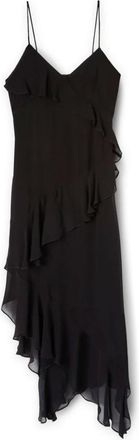 Motivi Femme, Robes, Noir, Taille: 36 FR Robe mi-longue avec volants &agrave; ruches