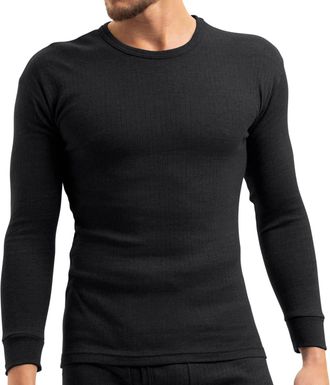 MT Herren Ski- und Thermounterhemd - Winter Unterw&auml;sche Langarm - Schwarz XXL