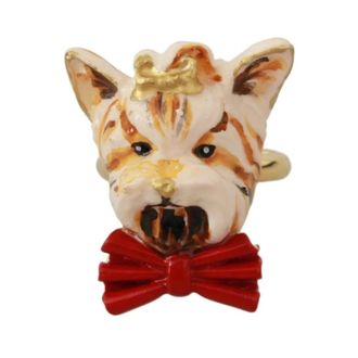 Dolce & Gabbana Goldfarbener Hundekopf-Statement-Ring - - Accessories - Damen - Gelb - ONE SIZE