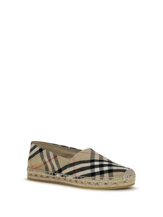 Burberry Womens Mews Check Espadrilles Sand Ip Upper: Cotton; Sole: Rubber Flat Shoes