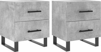 vidaXL Tables de chevet 2pcs gris béton 40x35x47,5cm bois dingénierie vidaXL