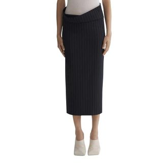 MUGLER Femme, Jupes, Noir, Taille: 36 FR Pinstriped Split Skirt