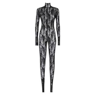 Norma Kamali Lang&auml;rmliger- figurbetonter Turtle Catsuit mit Fu&szlig;teil - - Jumpsuits & Playsuits - Damen - Schwarzk - XS