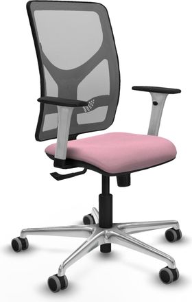 Piqueras y Crespo B&uuml;rostuhl in Rosa, mit wei&szlig;en und schwarzen Armlehnen, h&ouml;henverstellbare Lendenwirbelst&uuml;tze, ausgestattet mit 3 Positionen und Schneideschaum, Grau/Ro