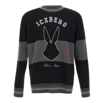 Iceberg Homme, Pulls, Multicolore, Taille: S Pull Bugs Bunny en Laine Tricot&eacute;e