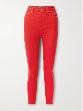 Frame Denim Jean Skinny Taille Haute The Taper X Carolina Herrera - Rouge