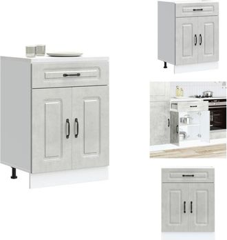 vidaXL Küchenunterschrank Kalmar Betongrau Holzwerkstoff - Küchenunterschrank - Küchenunterschränke - Spülenunterschrank - Unterschrank Für Küche