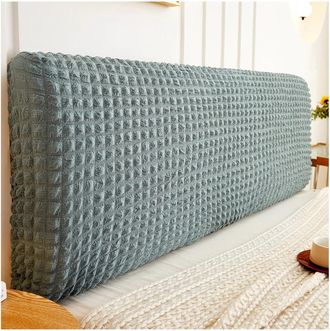 Generic Hochdehnbarer Kopfteilbezug Jacquard-Muster, Weicher Elastischer Staubdichter Kopfteil-Schutzbezug, Waschbarer Dekorativer Kopfteilbezug Schlafzimmer 