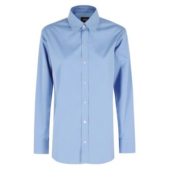 A.P.C. A.p.c., Femme, Blouses et Chemises, Bleu, Taille: 40 FR Kayla Shirt