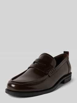HUGO BOSS Loafer aus Leder mit Pennyloafer-B&uuml;ndchen Modell VARIAN