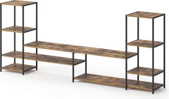 Vicco Lowboard Fyrk, Fernsehtisch, Eiche rustikal/Schwarz, 226 x 93 cm