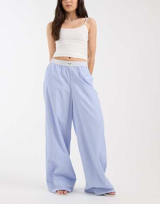 Jack & Jones Gestreifte Popeline-Hose in Blau