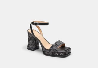 Coach Plateausandale Aus Signature-Jacquard Mit Kristallen