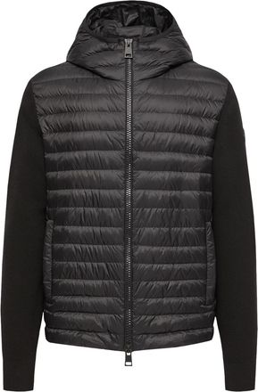 Moncler Moncler Cardigan En Cachemire M&eacute;lang&eacute; Matelass&eacute;, Homme, Noir, Taille: Xxl