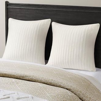 Ink + Ivy INK+IVY Einzelbett 100% Baumwolle Euro Sham Europäischer quadratischer dekorativer Kissenbezug, versteckter Reißverschluss (Kissen Nicht im Lieferumfa