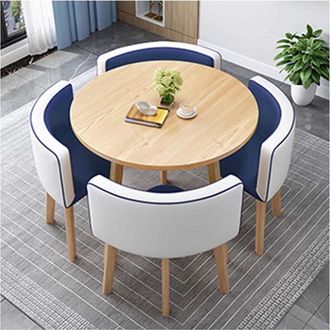 Generic St&uuml;hle, modernes rundes Esstisch-Set mit 4 St&uuml;hlen, St&uuml;hle for das Heimb&uuml;ro, Tische for kleine B&uuml;ros und Konferenzr&auml;ume, Tischbeine aus Metall(033,80c