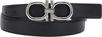 Ferragamo Homme, Accessoires, Bleu, Taille: 110 CM Double Adjustable Leather Belt
