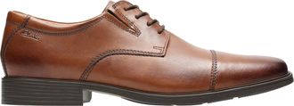 Clarks Unisex Tilden Cap Shoes, Dark Tan Lea, 41 EU