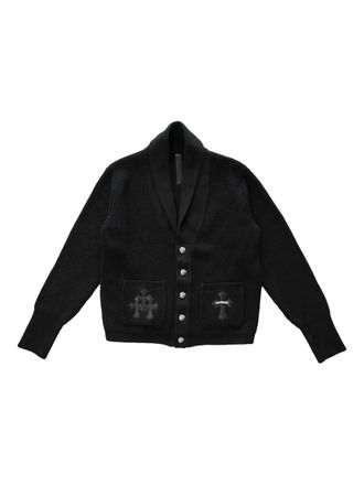 Chrome Hearts cardigan en cachemire &agrave; patch crois&eacute; - Noir