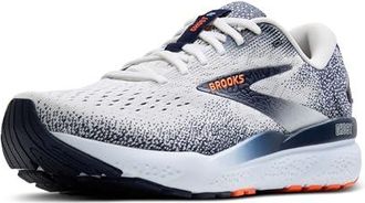 Brooks Hommes Ghost 16 Chaussure De Running sans Stabilisateurs Chaussures De Running White/Peacoat/Orange - Gris 40,5