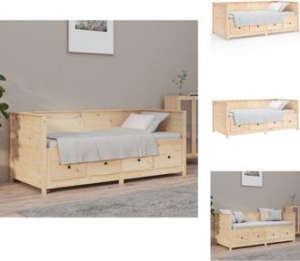 vidaXL Tagesbett ohne Matratze 90x190 cm Massivholz Kiefer - Holzbett - Kiefernholzbett - G&auml;stebett - Schlafsofa - Tagesbett