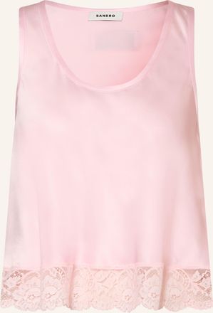 Sandro Sandro Satintop Mit Spitze rosa