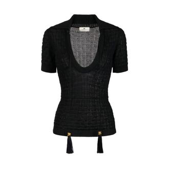 Elisabetta Franchi Damen, Oberteile, Schwarzk, MGr&ouml;&szlig;e