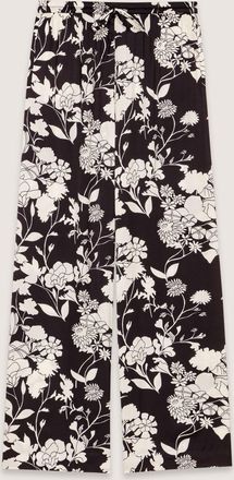 Maje Hose Mit Blumenmuster - Imprime Floral Ecru Noir - Gr&ouml;&szlig;e 32 - Maje