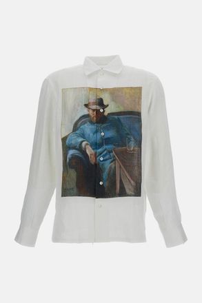 Junya Watanabe Leinenhemd Mit Print