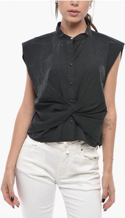 Rag & Bone Cotton Sleeveless Shirt with Front Knot size 44