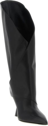 Balmain Womens Black Calfskin Over The Knee Shoe
